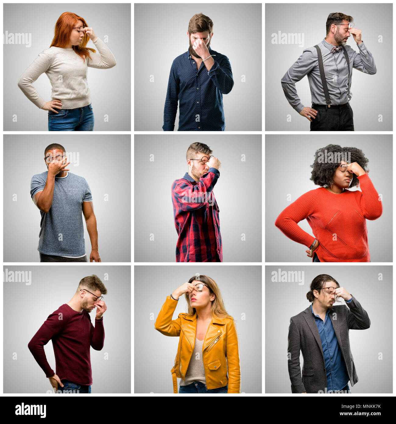 Collage frustrated people men women hi-res stock photography and images ...