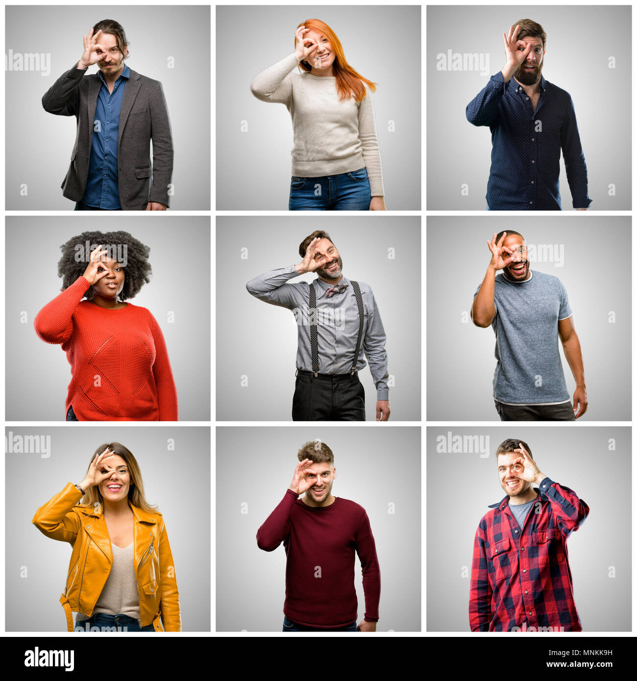 Group People Looking Through Binoculars Stock Photos & Group People ...
