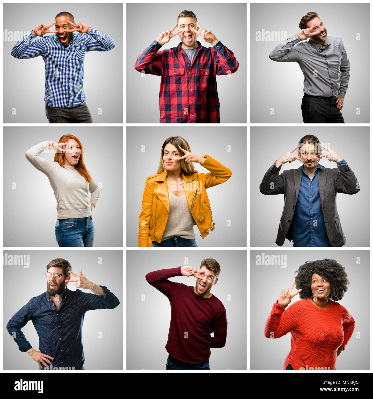 Looking through fingers, group hi-res stock photography and images - Alamy