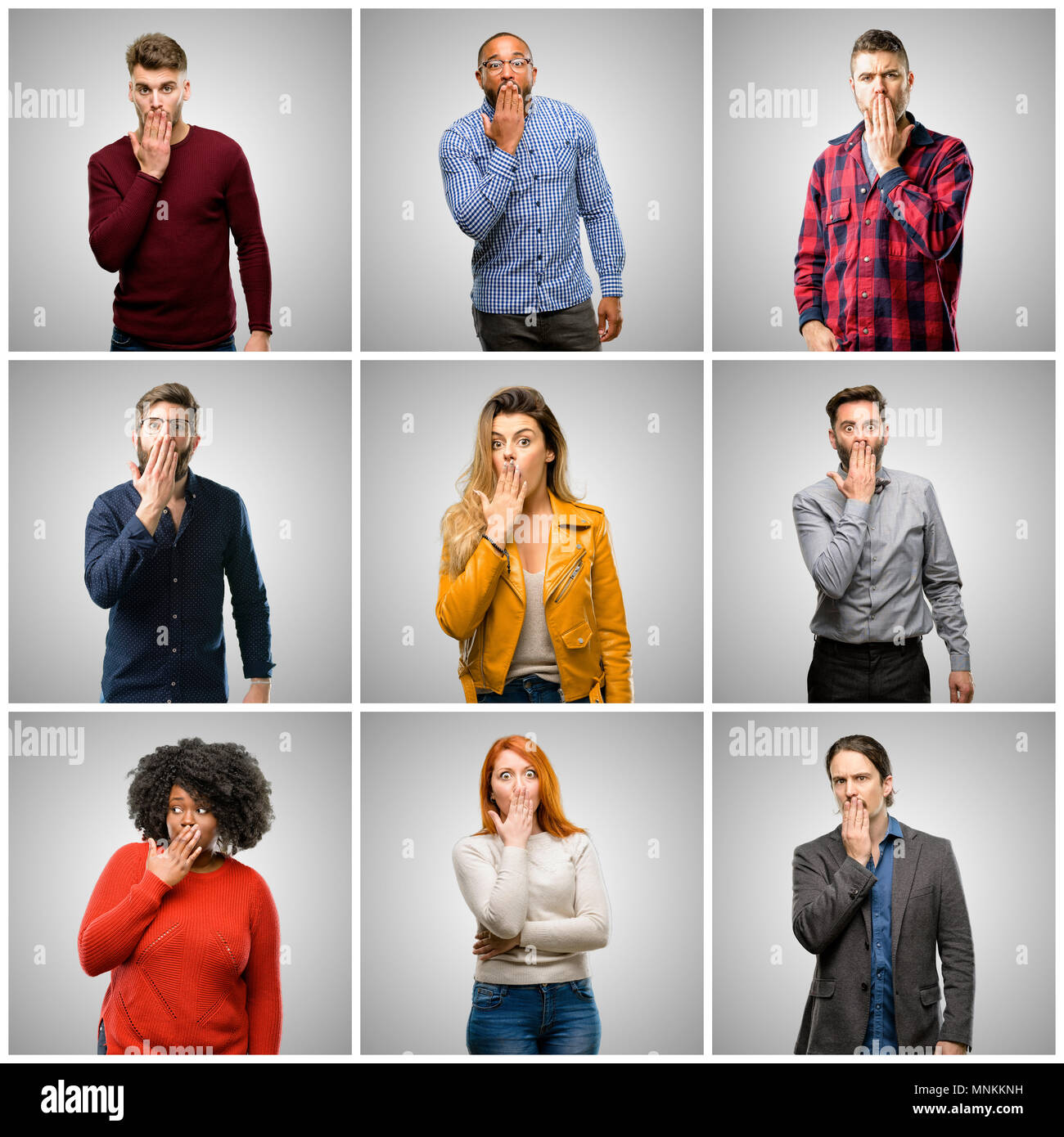 Group shocked people looking up hi-res stock photography and images - Alamy