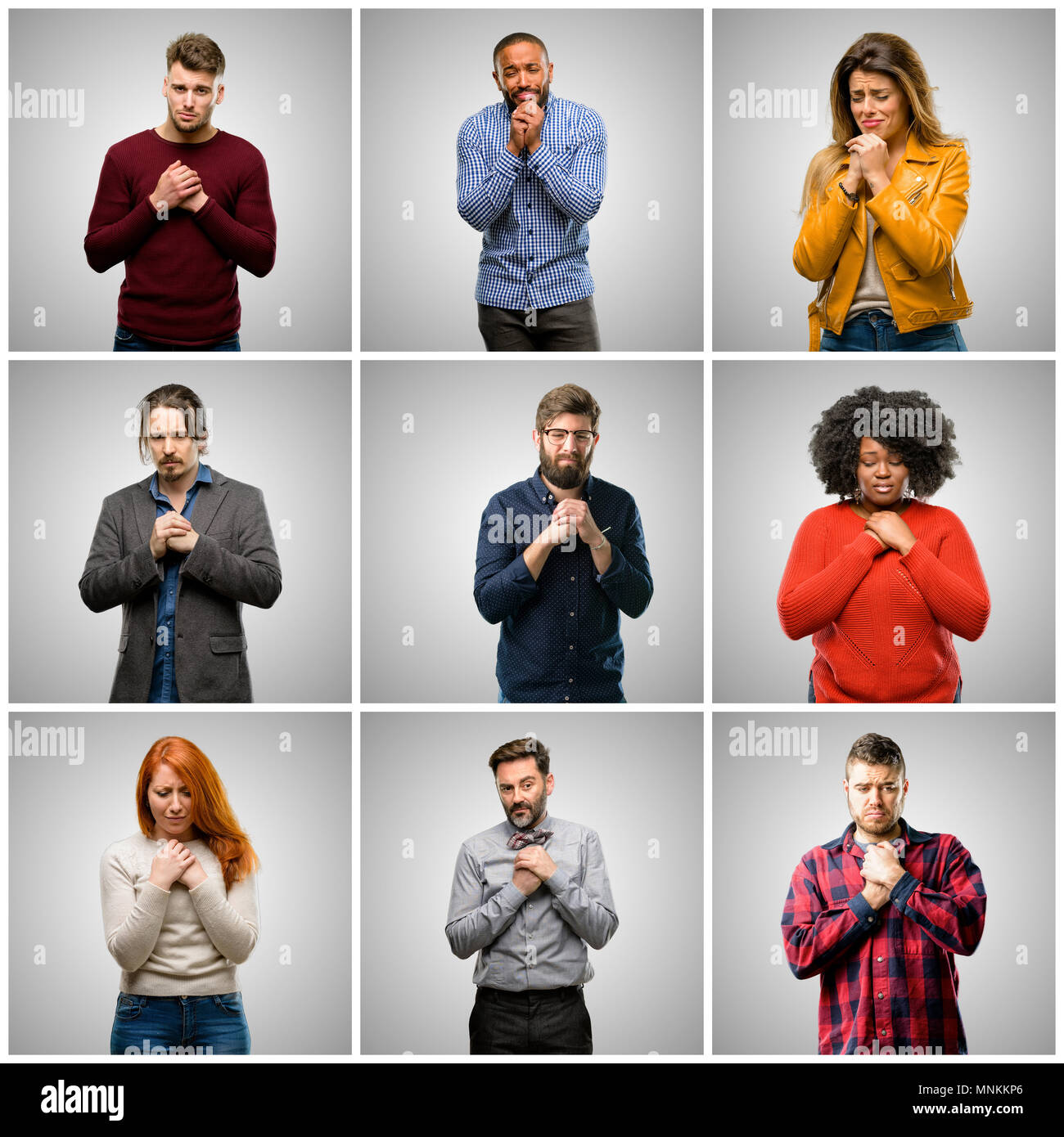 Sad Crying Group People