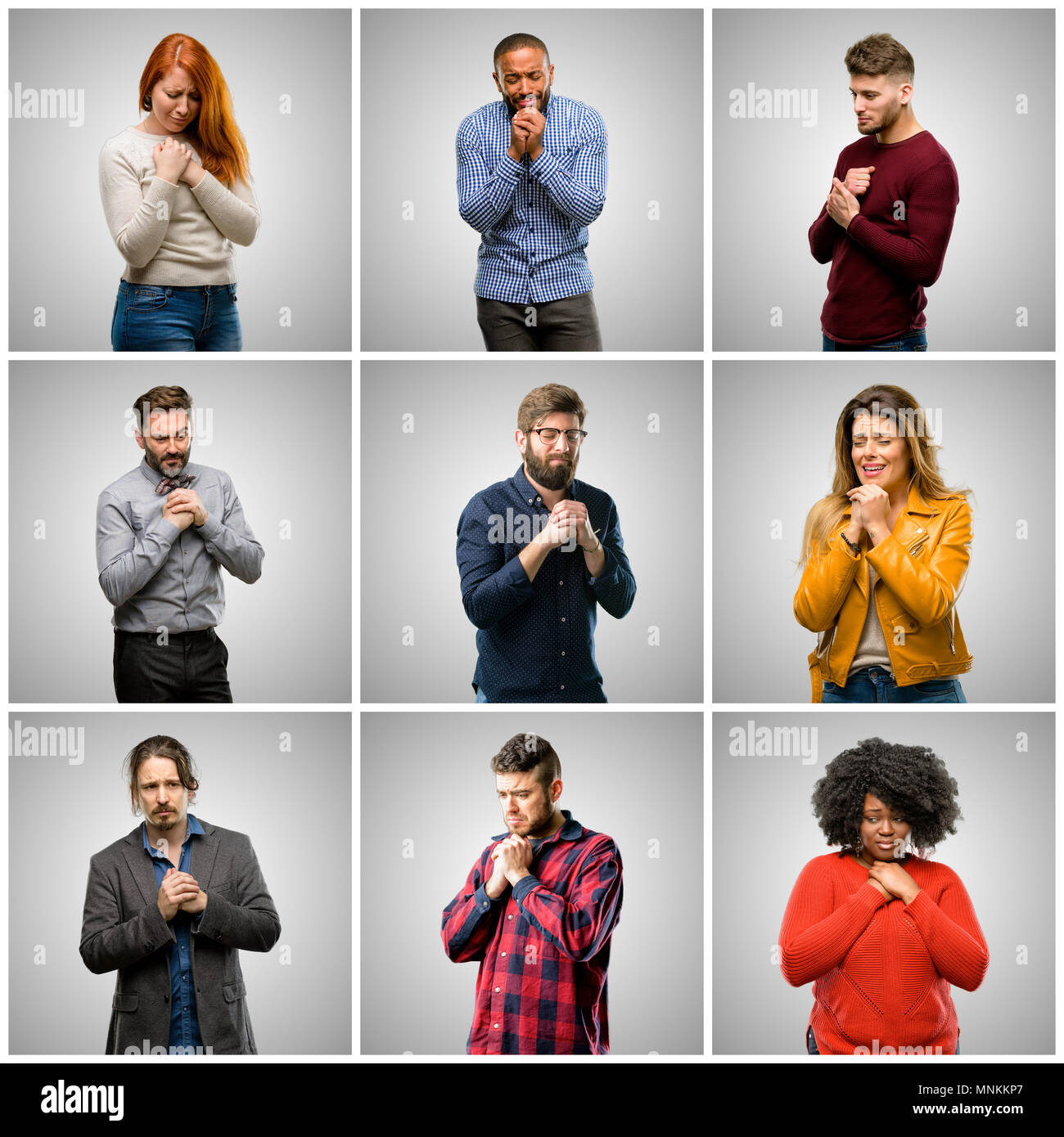 Group Of Sad People Crying