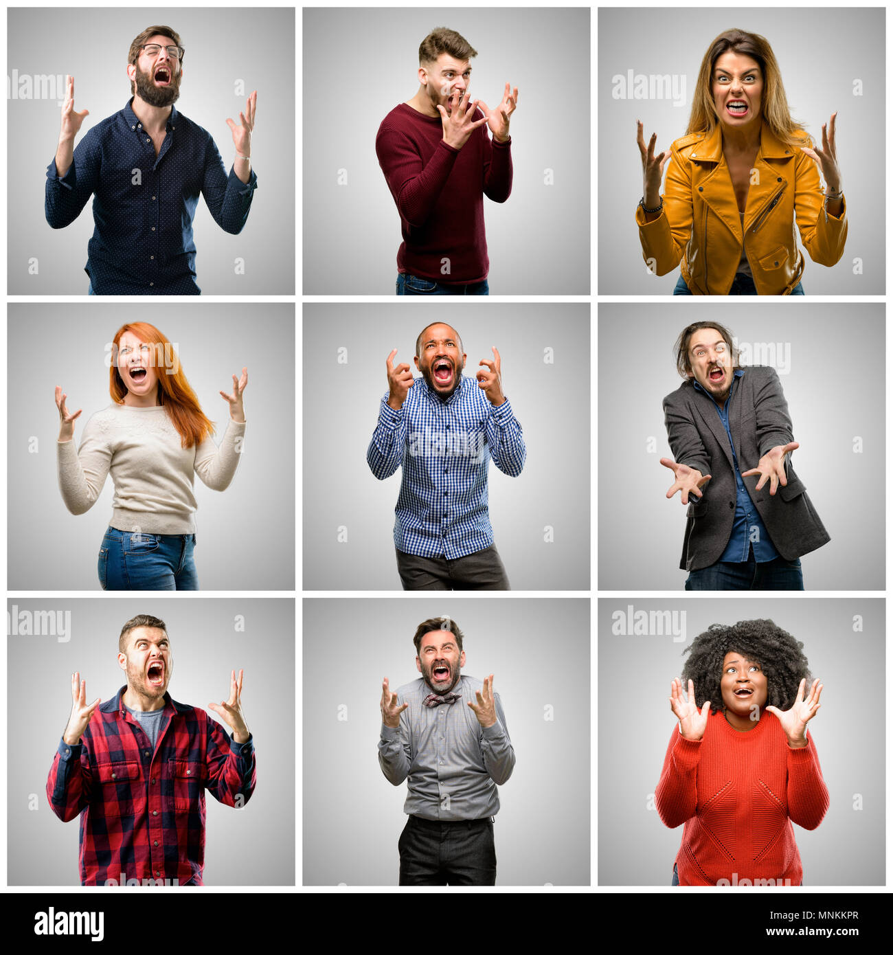 Collage frustrated people men women hi-res stock photography and images ...