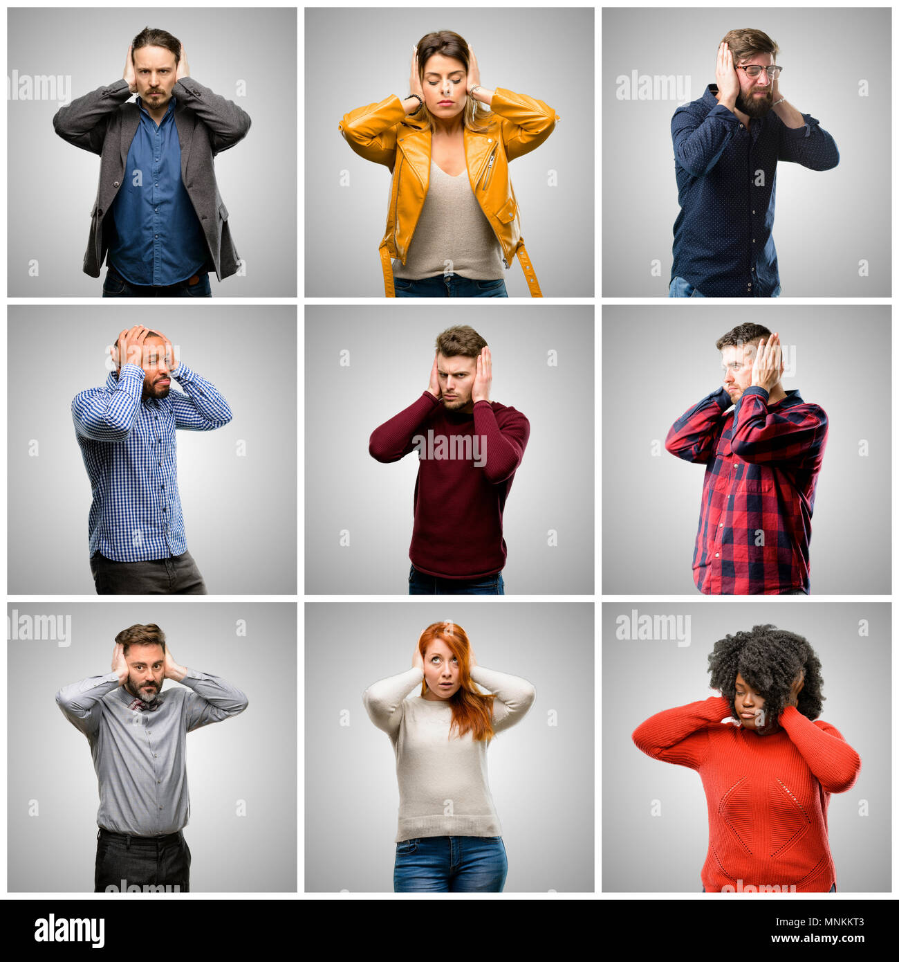 Collage frustrated people men women hi-res stock photography and images ...