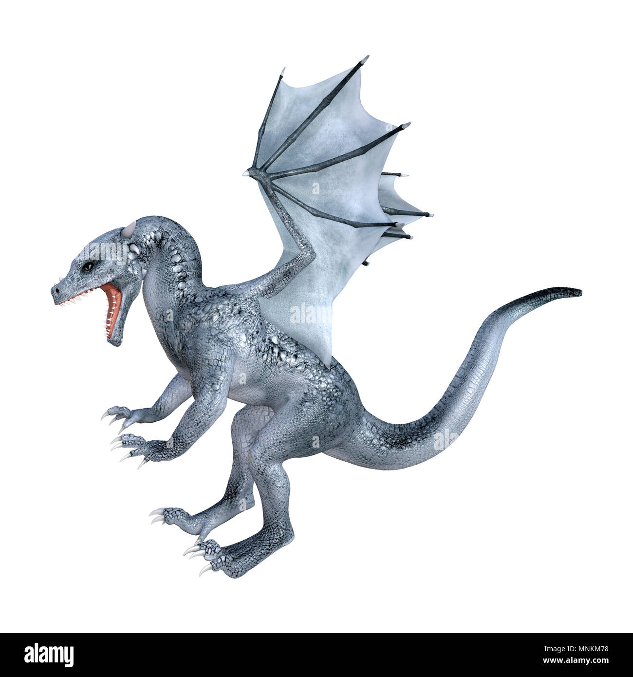 3D rendering of a fantasy dragon whelp isolated on white background ...
