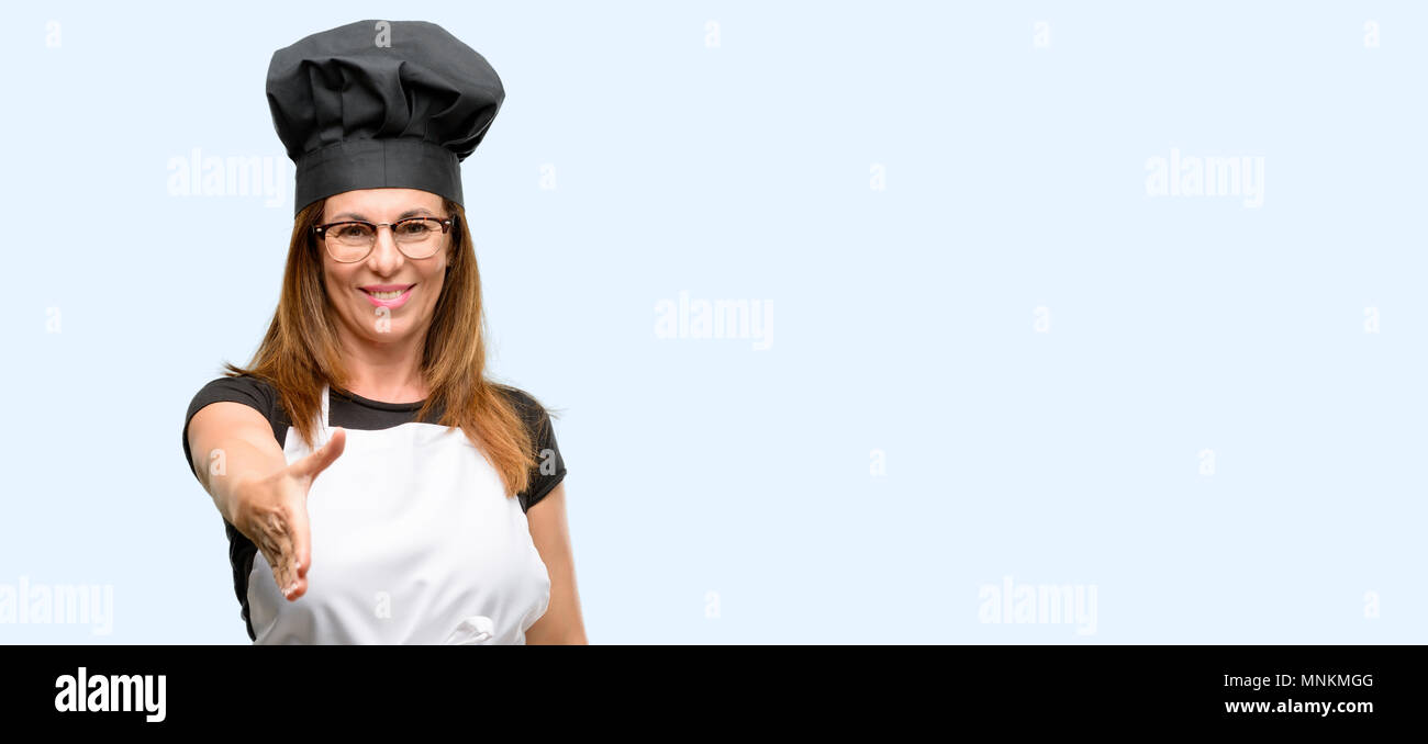 Cook kitchen shaking hands hi-res stock photography and images - Alamy