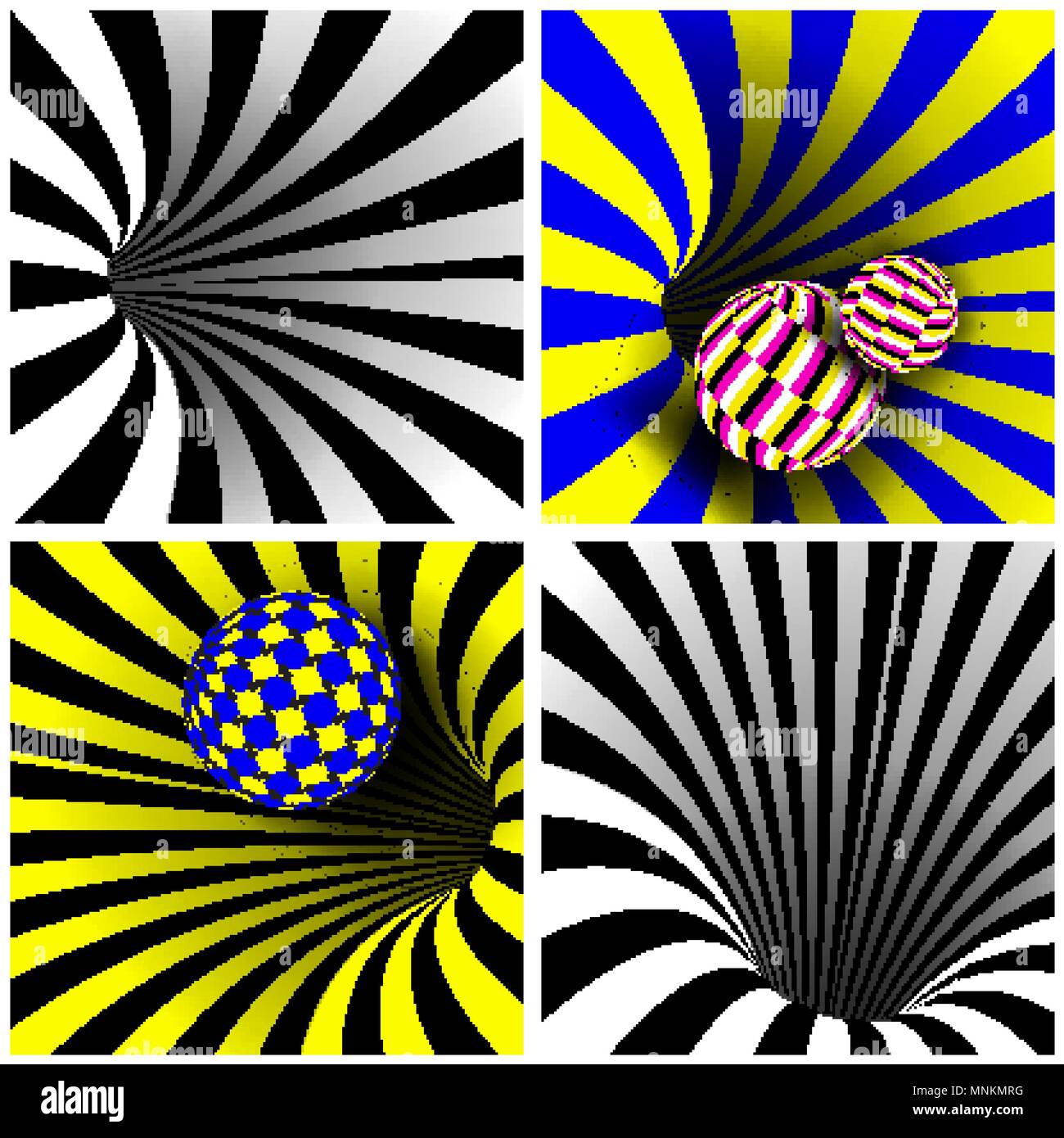 Spiral Vortex Set Vector. Vector. Optical 3d Art. Spiral Twisted Vortex ...