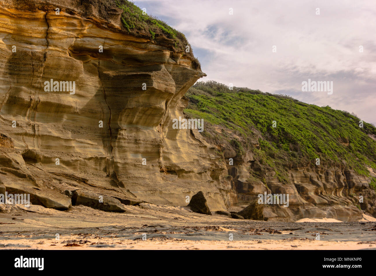 Cliff overhang at beach | dSLR Sony a350 f/3.5-5.6/x18-70 Stock Photo ...