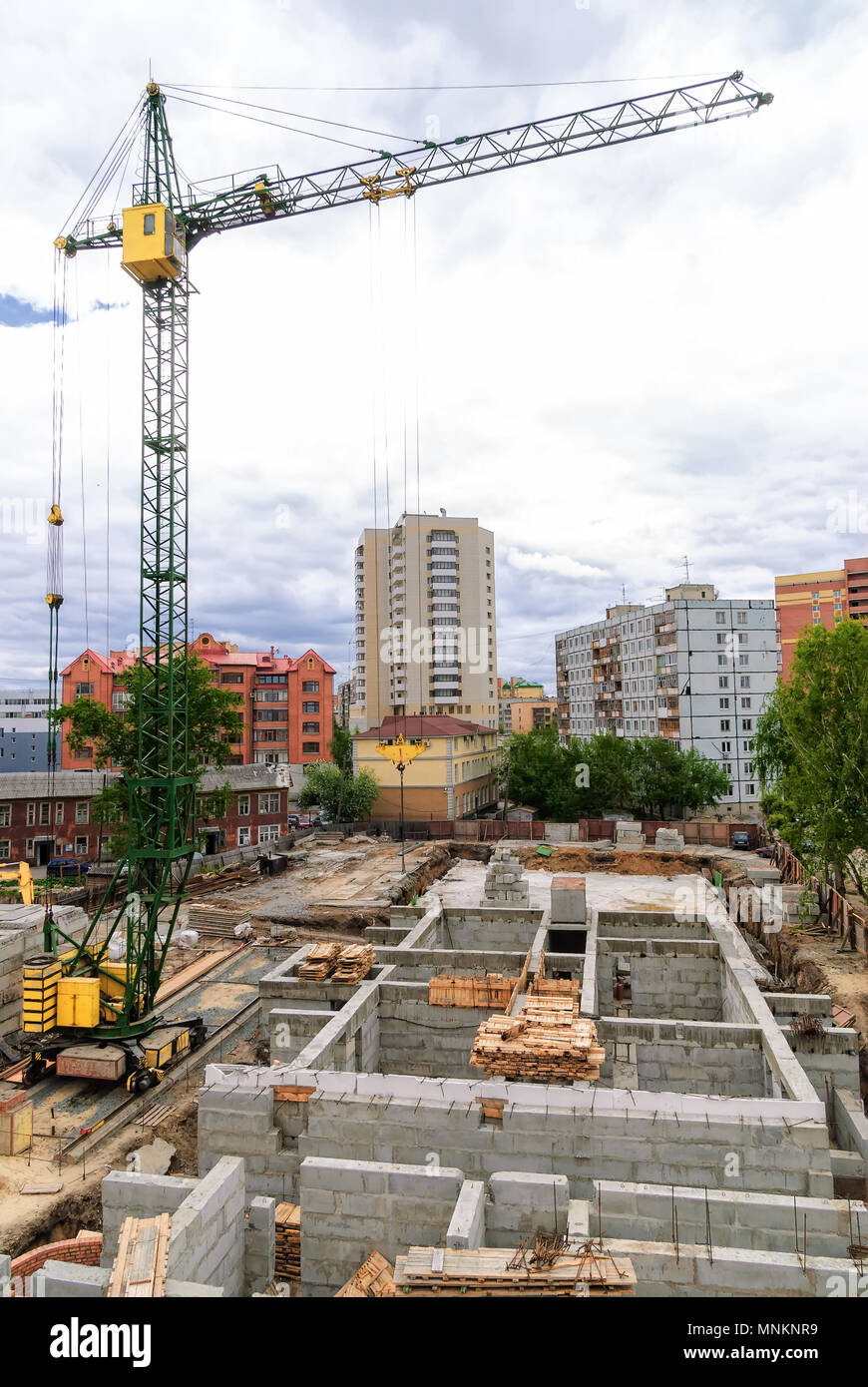Construction site at summer day Stock Photo - Alamy