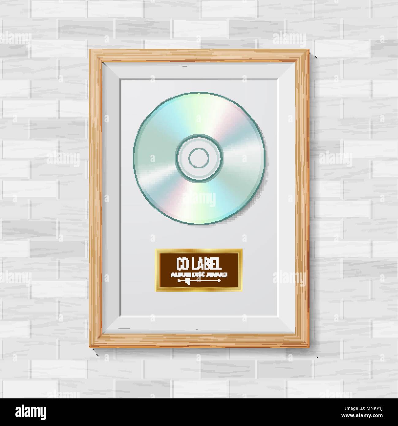CD Disc Award Vector. Best Seller. Musical Trophy. Realistic Frame ...