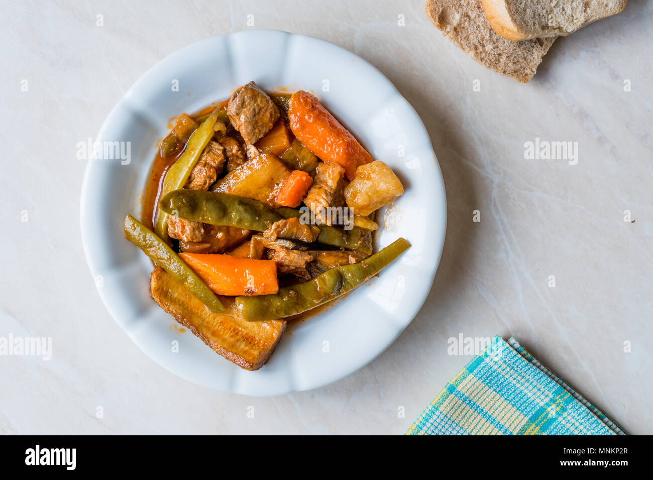 Turkish Food Turlu Mixed Vegetables with Cubed Meat. Traditional Food ...