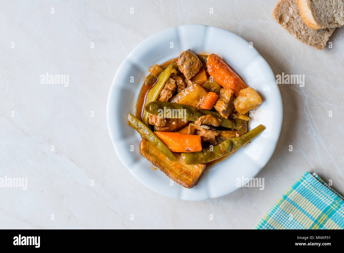 Turkish Food Turlu Mixed Vegetables with Cubed Meat. Traditional Food ...