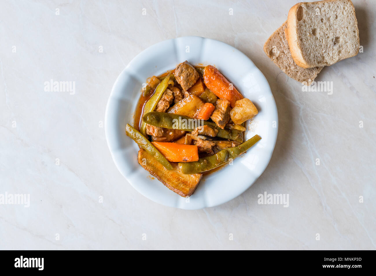 Turkish Food Turlu Mixed Vegetables with Cubed Meat. Traditional Food ...