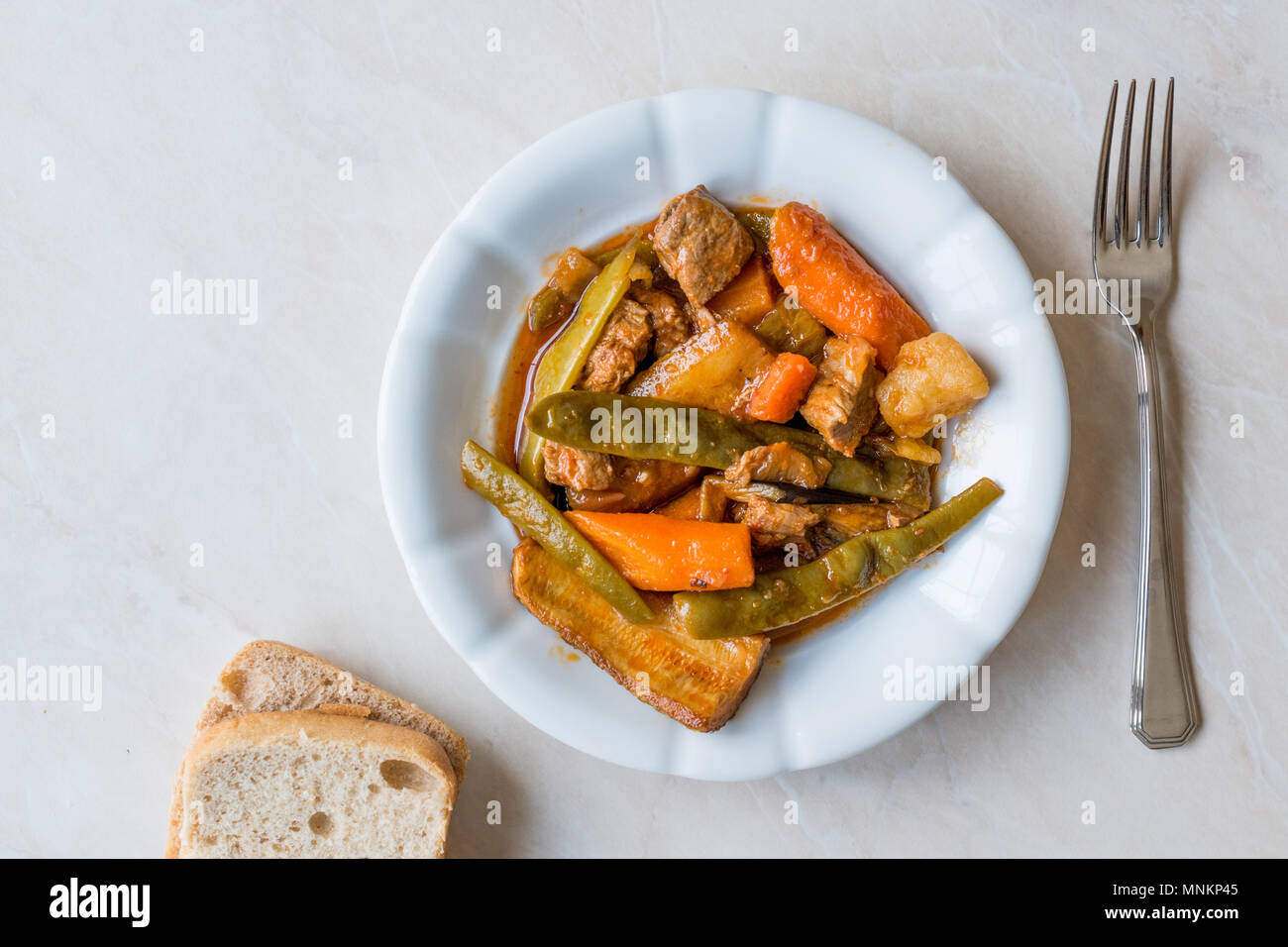 Turkish Food Turlu Mixed Vegetables with Cubed Meat. Traditional Food ...