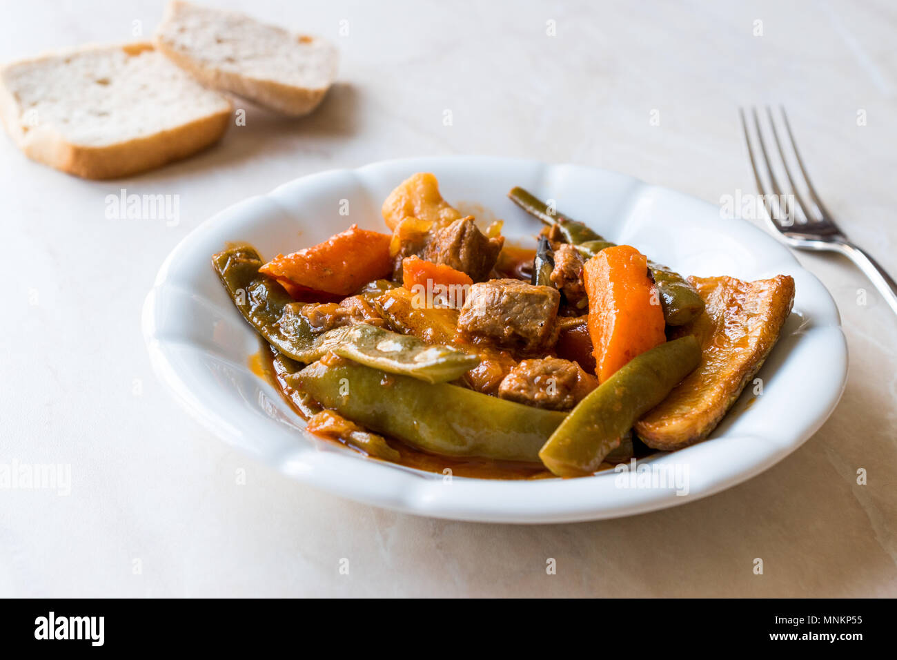 Turkish Food Turlu Mixed Vegetables with Cubed Meat. Traditional Food ...