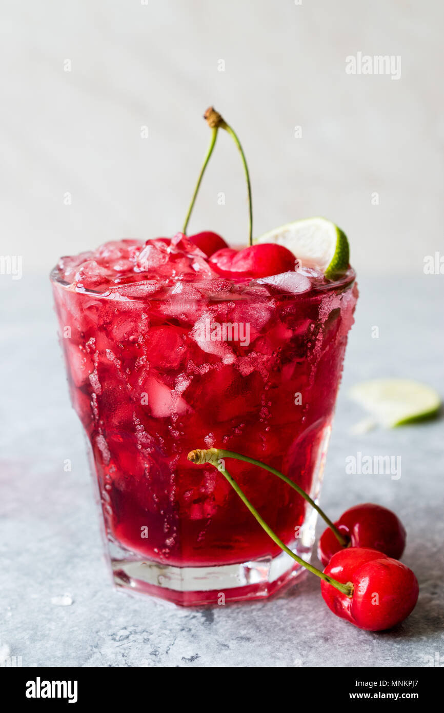 Cherry Margarita Cocktail with Tequila, Lime, Salt, Cherry Juice and ...