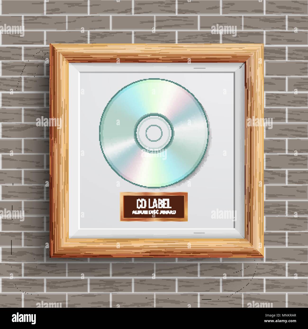 CD Disc Award Vector. Musical Trophy. Realistic Frame, Album Disc ...