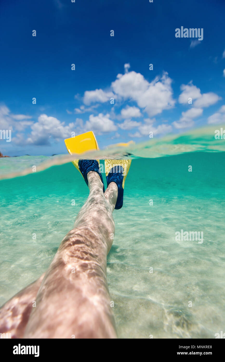 Woman with fins hi-res stock photography and images - Alamy