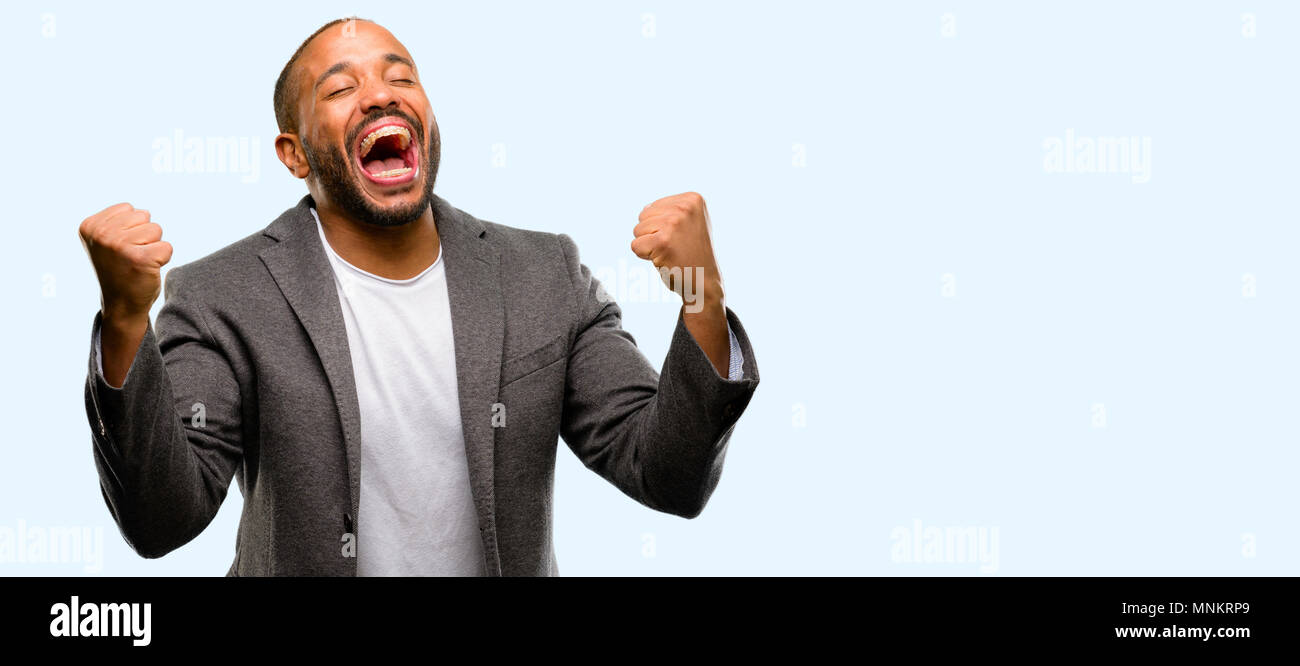 Male african triumphant fist hi-res stock photography and images - Alamy