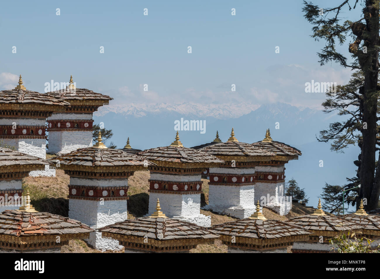 Dochula Pass, a high altitude pass on the road in between Paro and ...