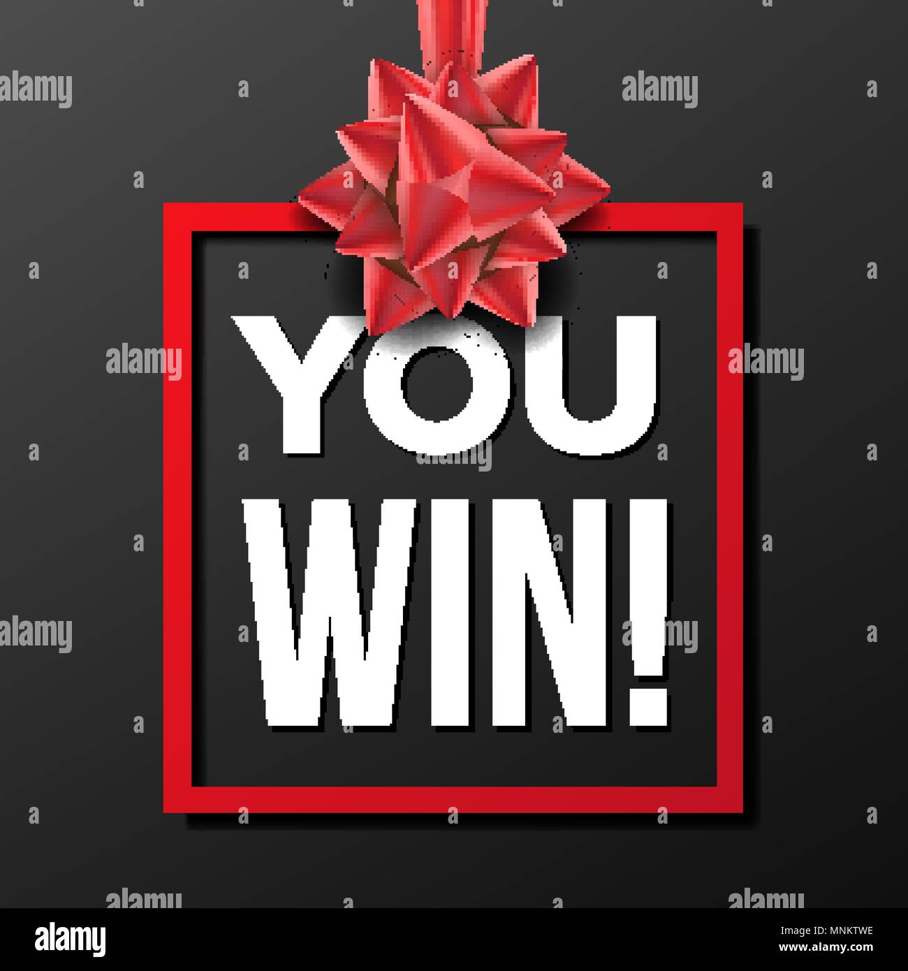 You Win Banner Vector. Festive Sign. Lottery Concept. Realistic Red ...