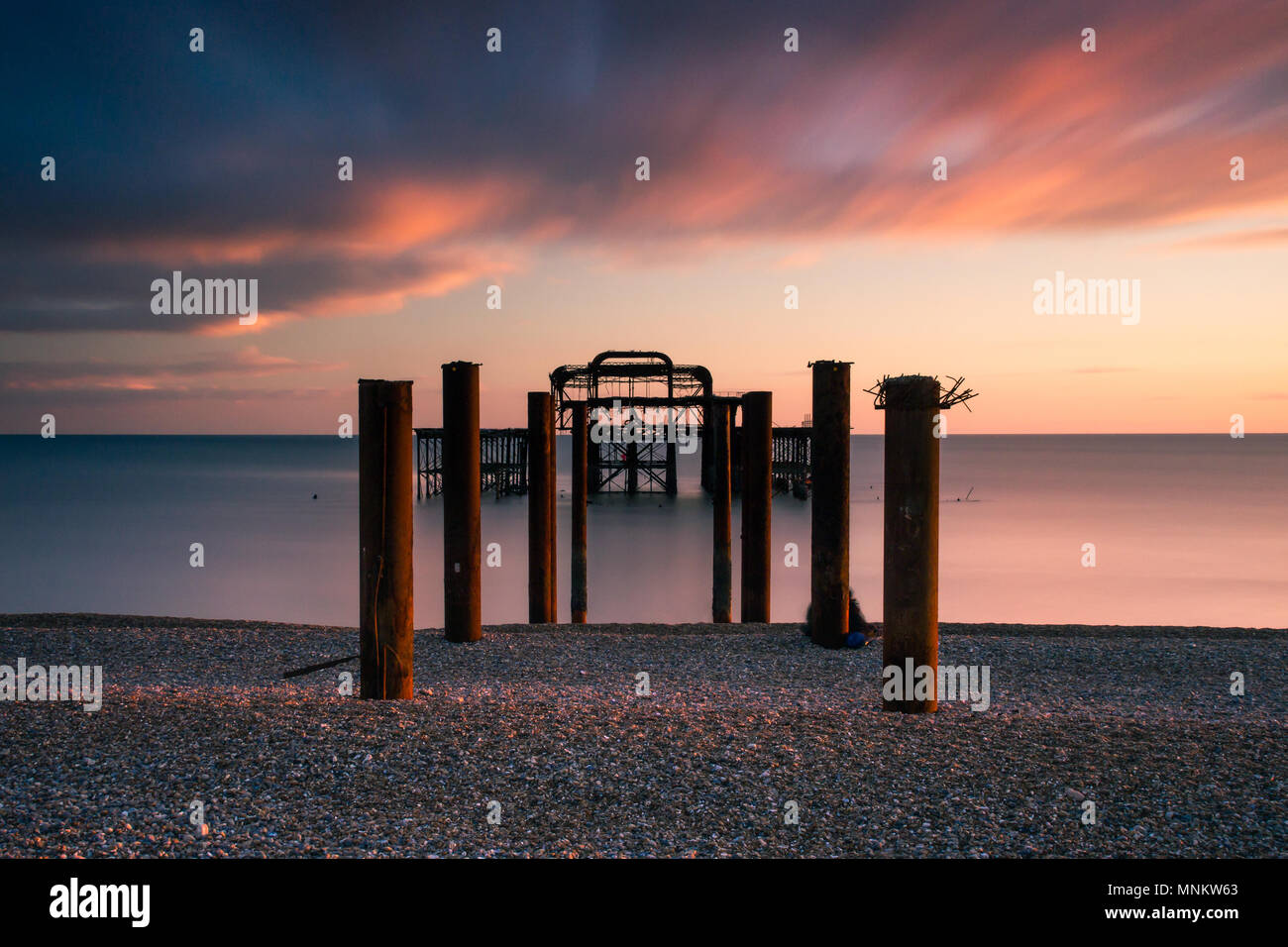 Evening warmth at the West Pier Stock Photo - Alamy