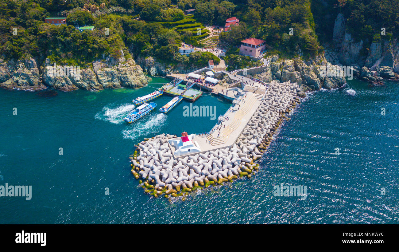 Aerial view of Oedo Botania island located in Geoje island of South ...