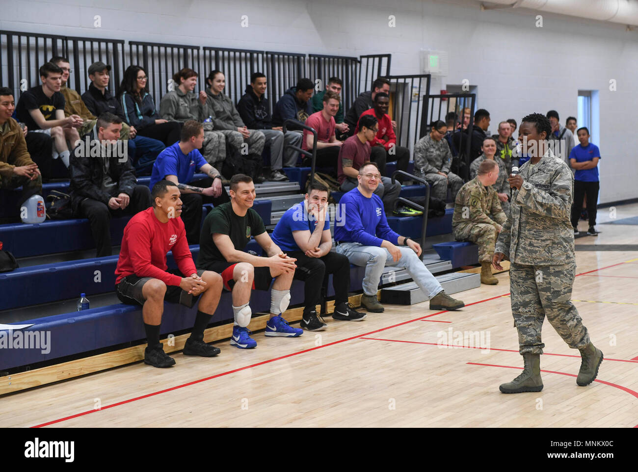 (From right) Col. Angie Robertson, 5th Force Support Squadron commander ...