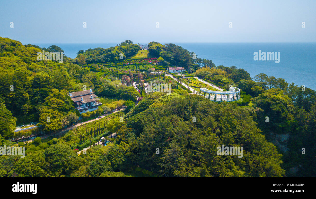 Aerial view of Oedo Botania island located in Geoje island of South ...