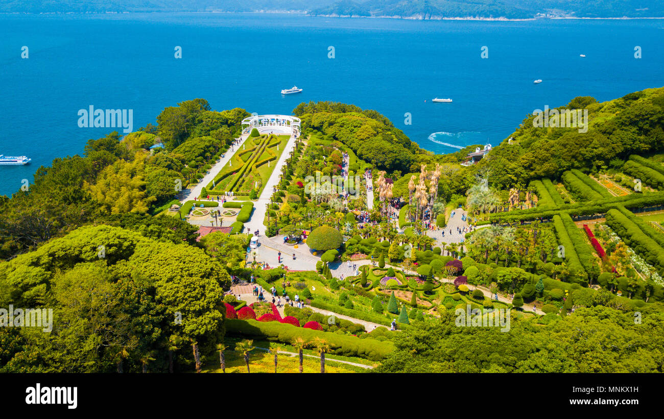 Aerial view of Oedo Botania island located in Geoje island of South ...