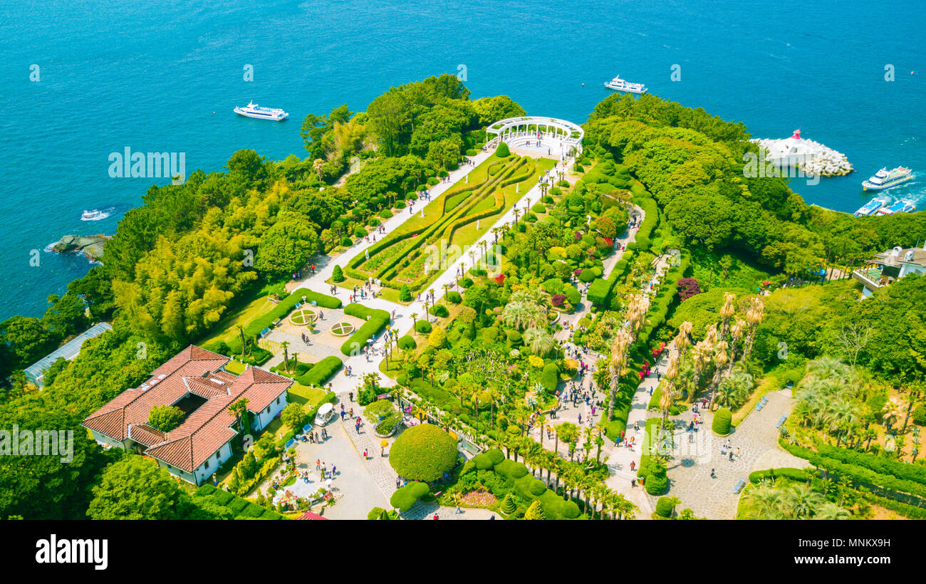 Aerial view of Oedo Botania island located in Geoje island of South ...
