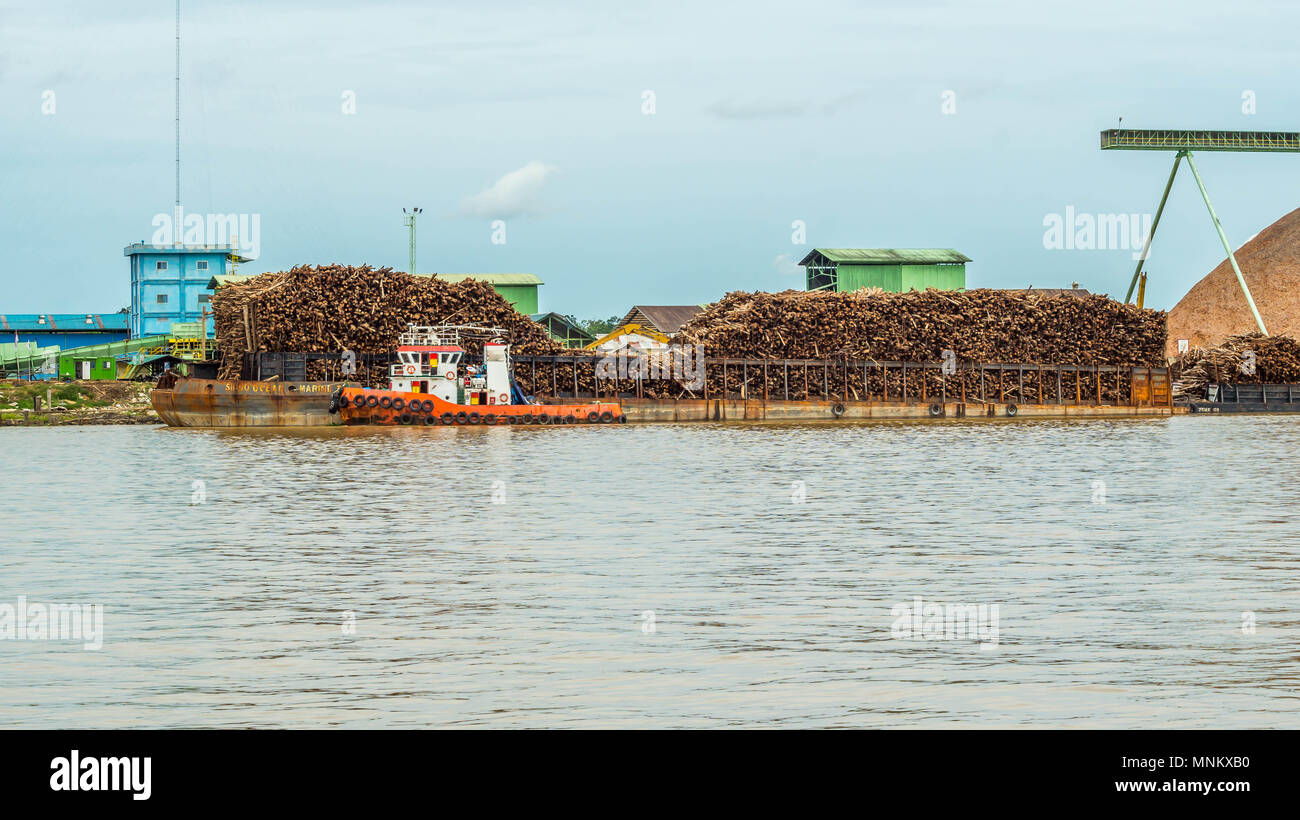 Wood chip barge hi-res stock photography and images - Alamy
