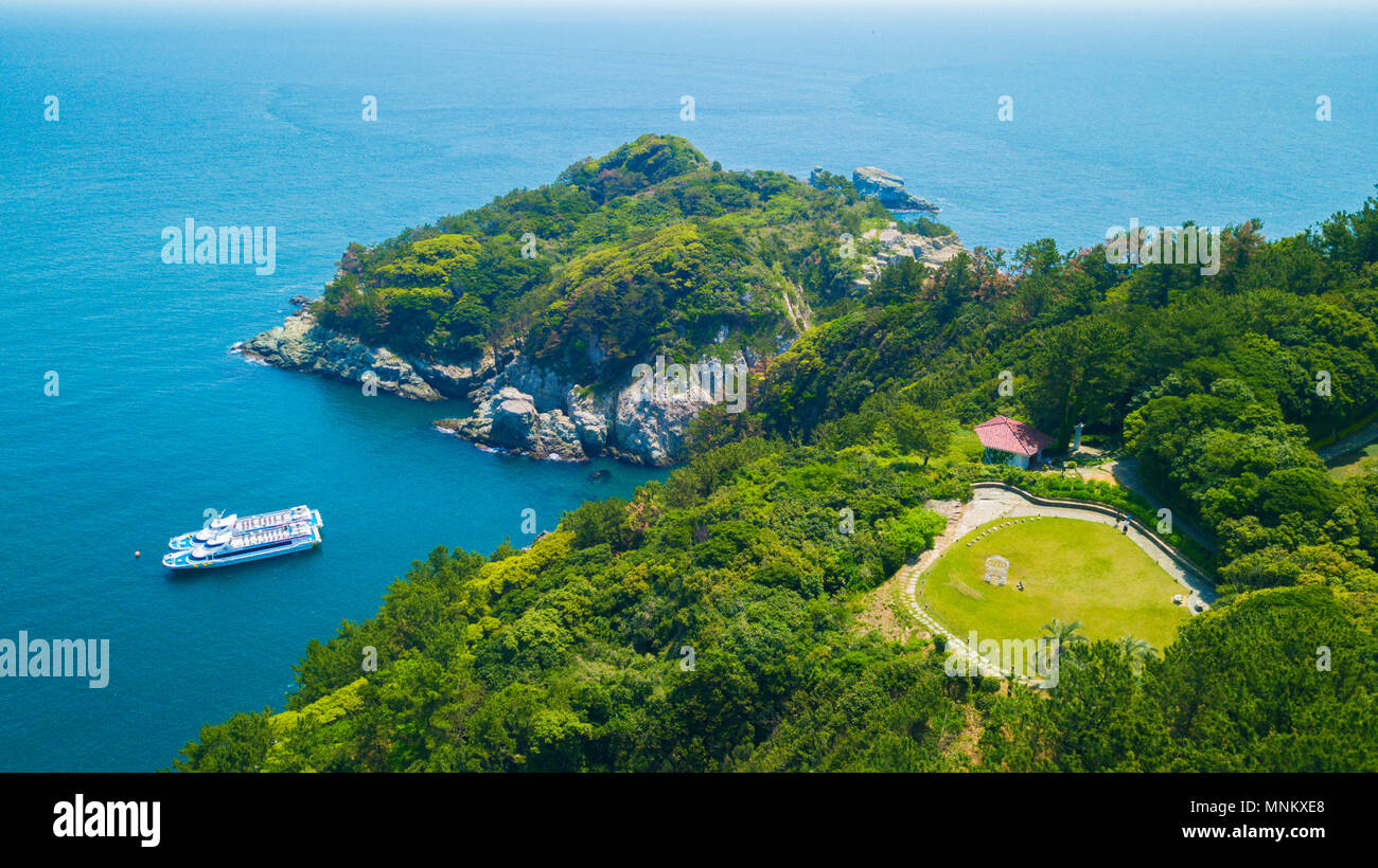 Aerial view of Oedo Botania island located in Geoje island of South ...