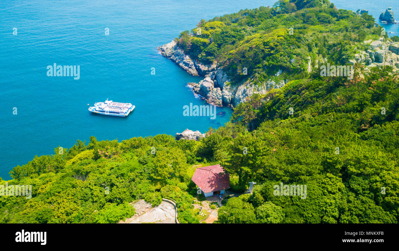 Aerial view of Oedo Botania island located in Geoje island of South ...