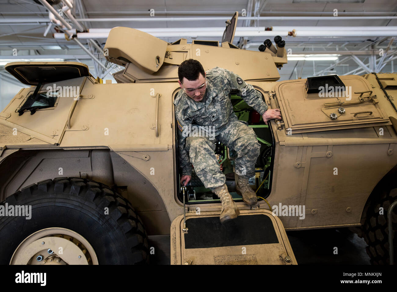 Spc. Wyatt Hanson, a U.S. Army Reserve mechanic with the 342nd Military ...