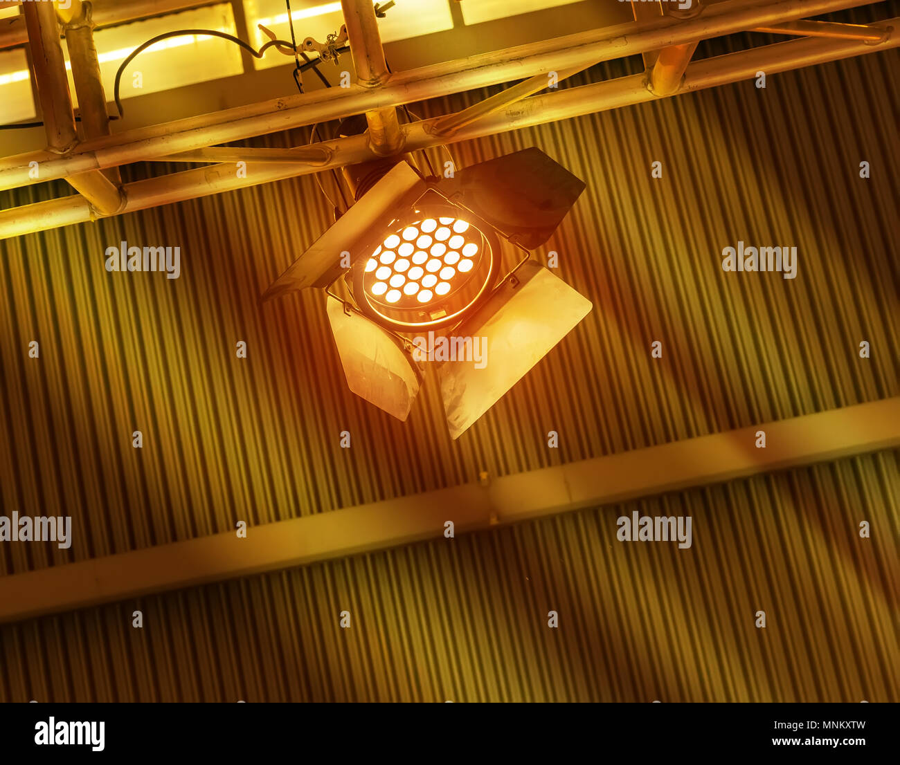 spotlights on a theatre stage Stock Photo - Alamy