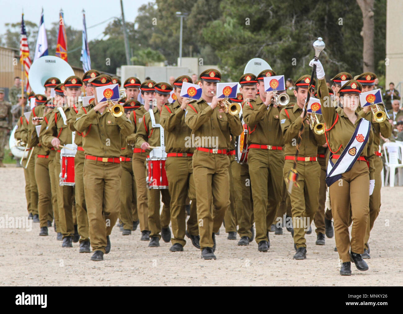 Israeli Defense Forces orchestra and marching band perform during a ...