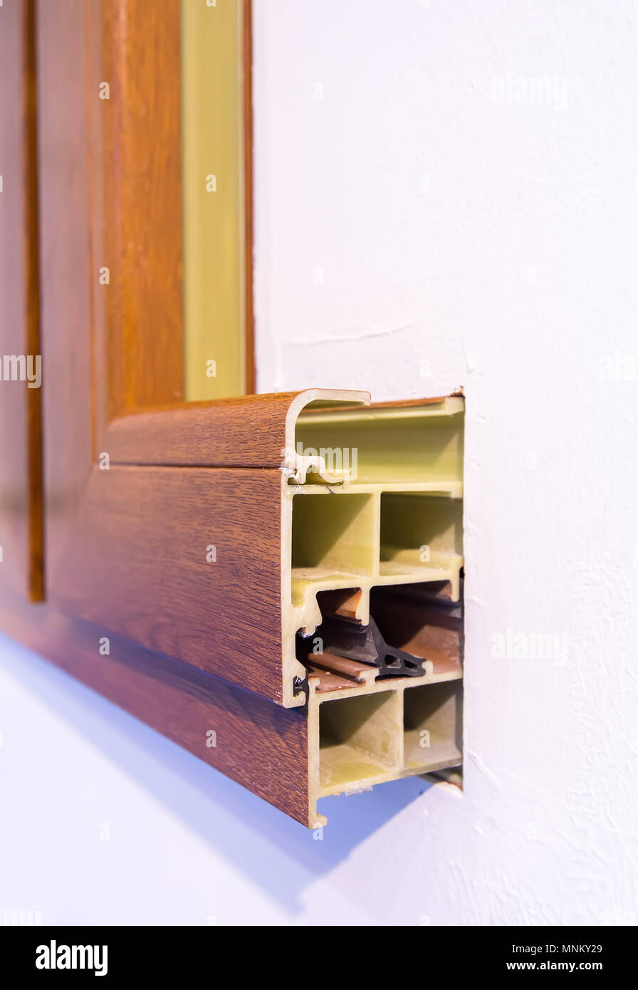 window frame profile section Stock Photo - Alamy