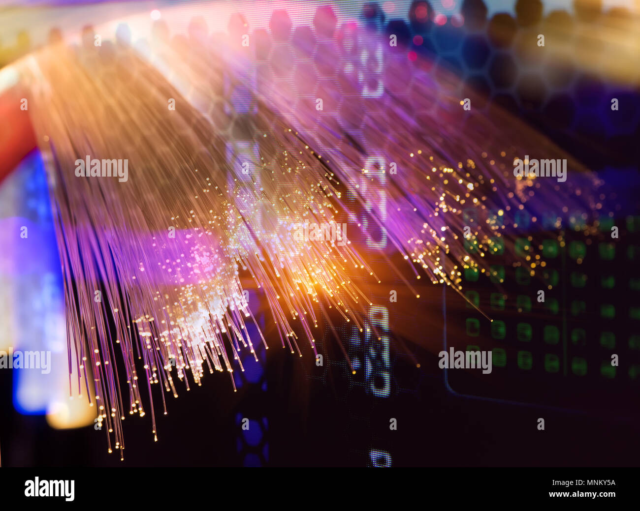 fiber optic network line cable background Stock Photo - Alamy