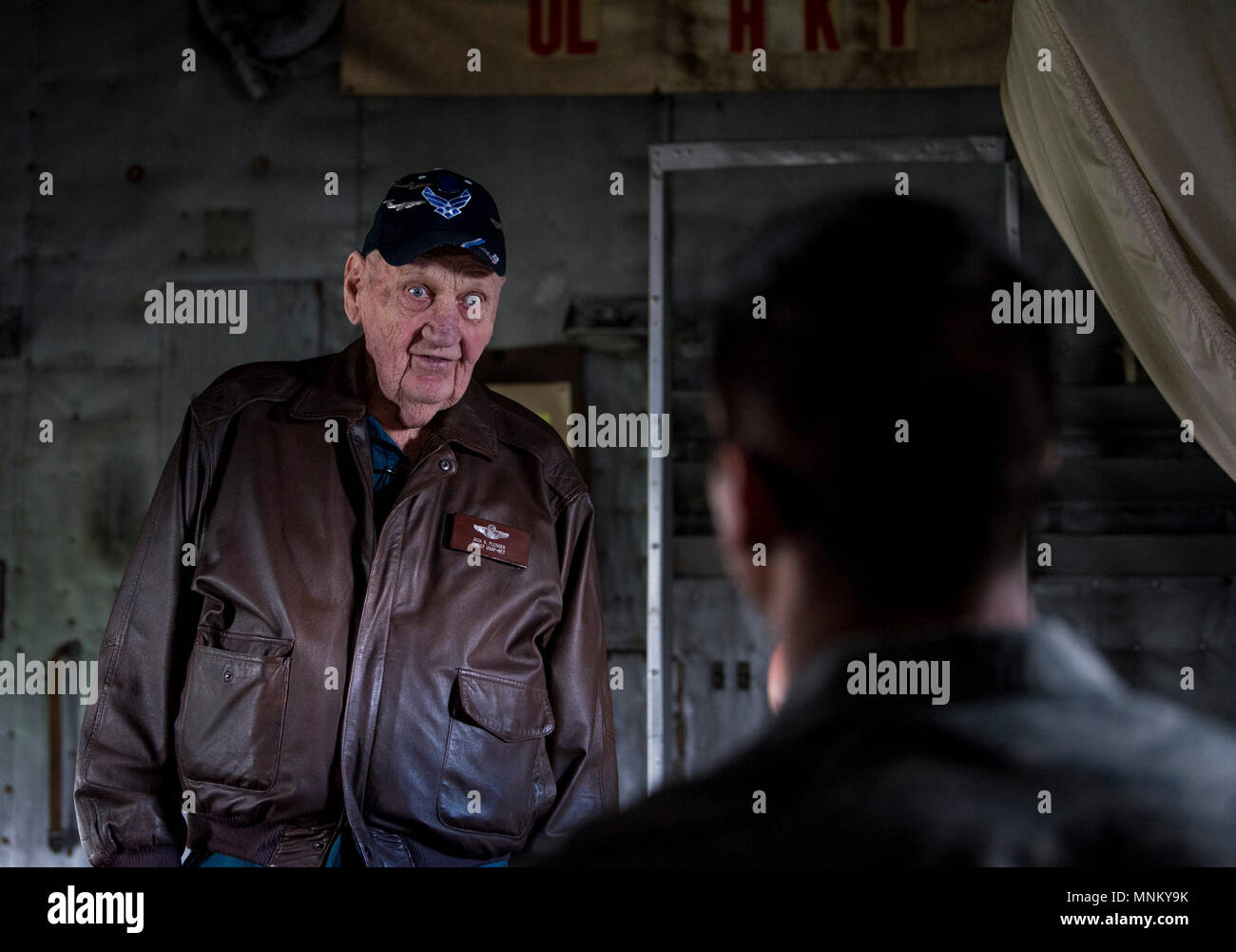 Retired Chief Master Sgt. Jack Pledger provides remarks during the ...