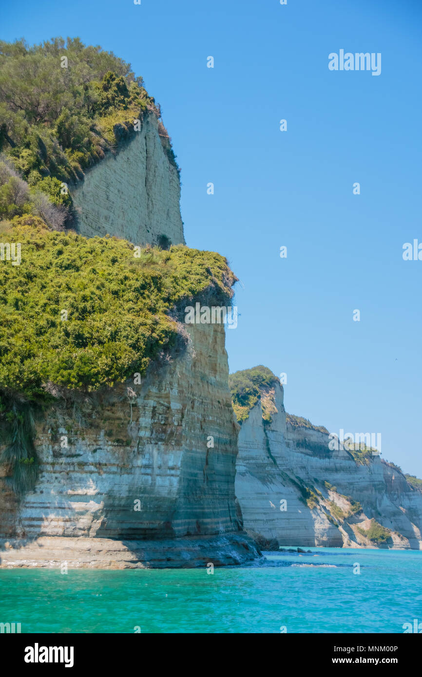 Famous white Chalk Cliffs. Seaside with white rocky mountains with ...