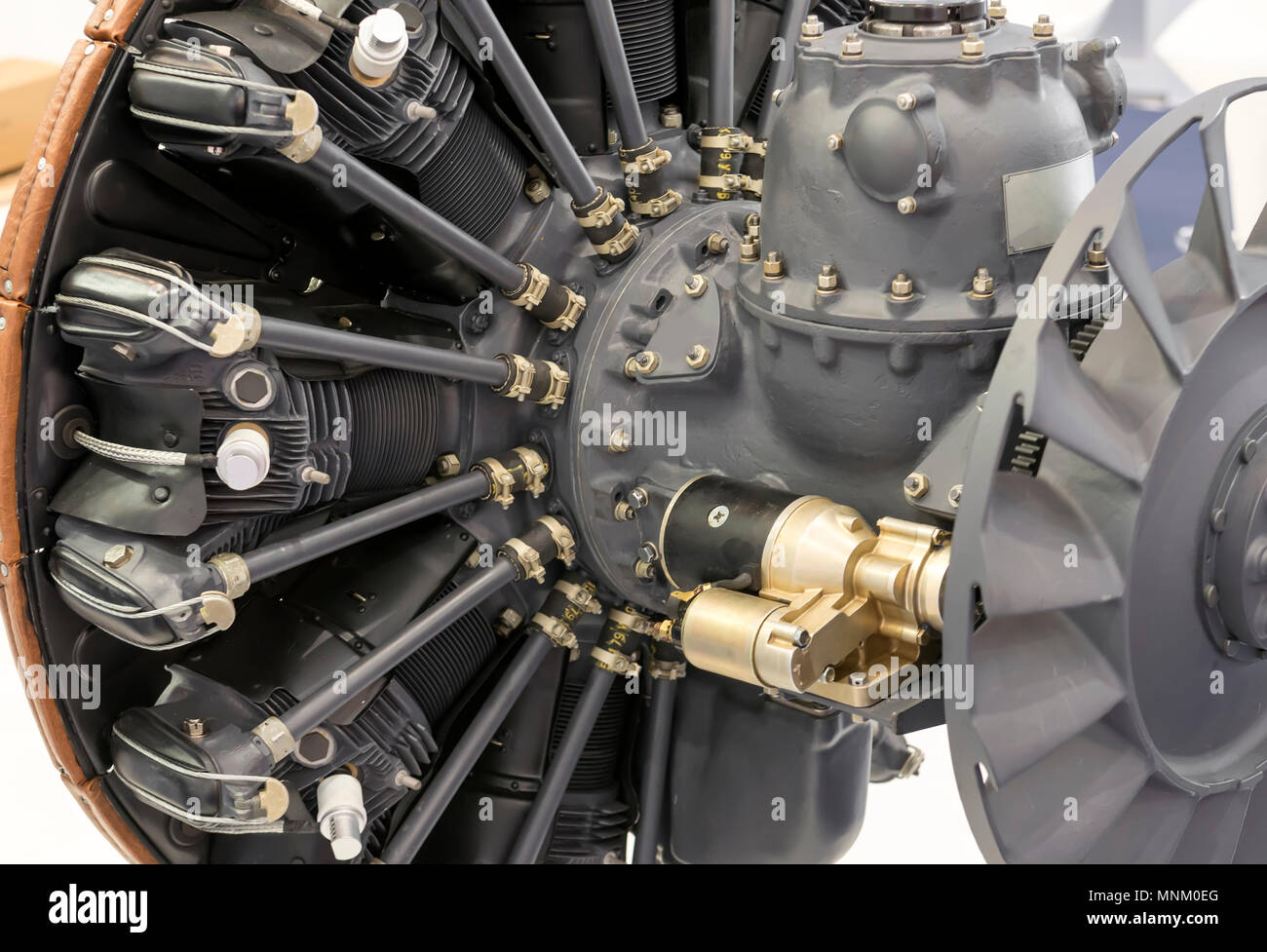 plane turbine engine mechanism closeup. working section Stock Photo - Alamy