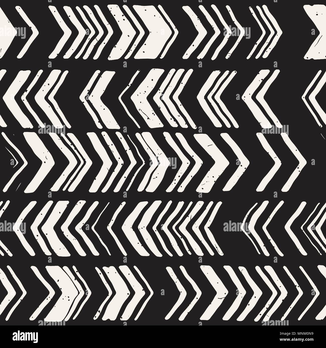 Seamless hand drawn style chevron pattern in black and white. Abstract ...