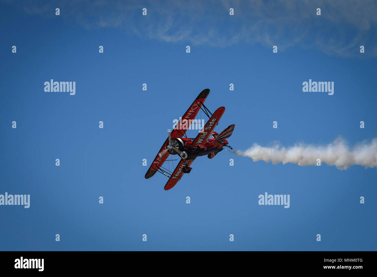 John Klatt flies by in the Jack Link’s Jet Waco “Screamin’ Sasquatch ...