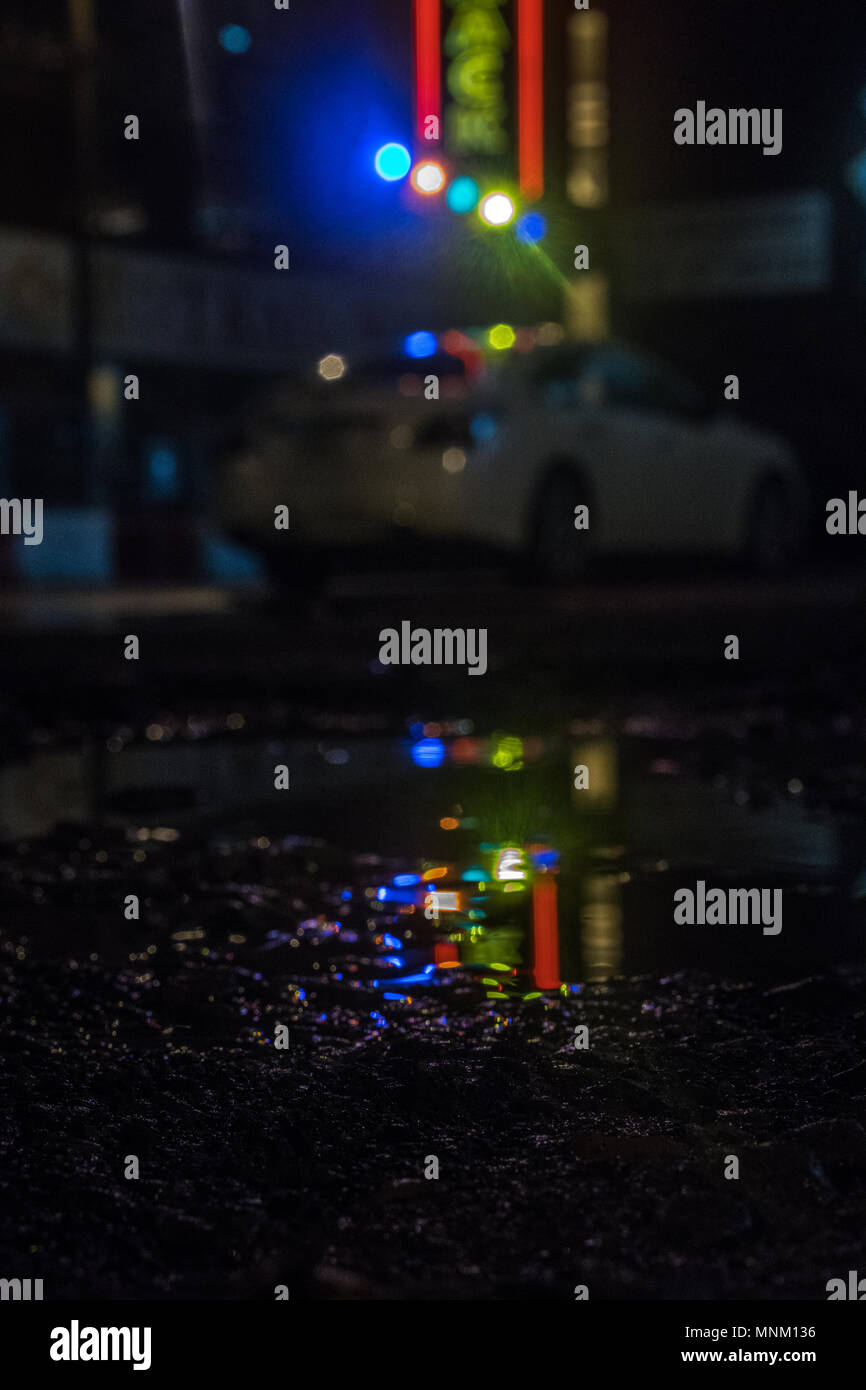 Film car night reflection hi-res stock photography and images - Alamy