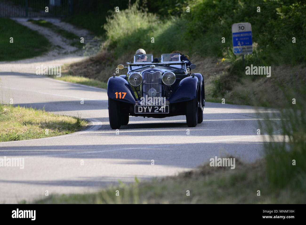 PESARO COLLE SAN BARTOLO , ITALY - MAY 17 - 2018 : RILEY SPRITE TT 1937 ...