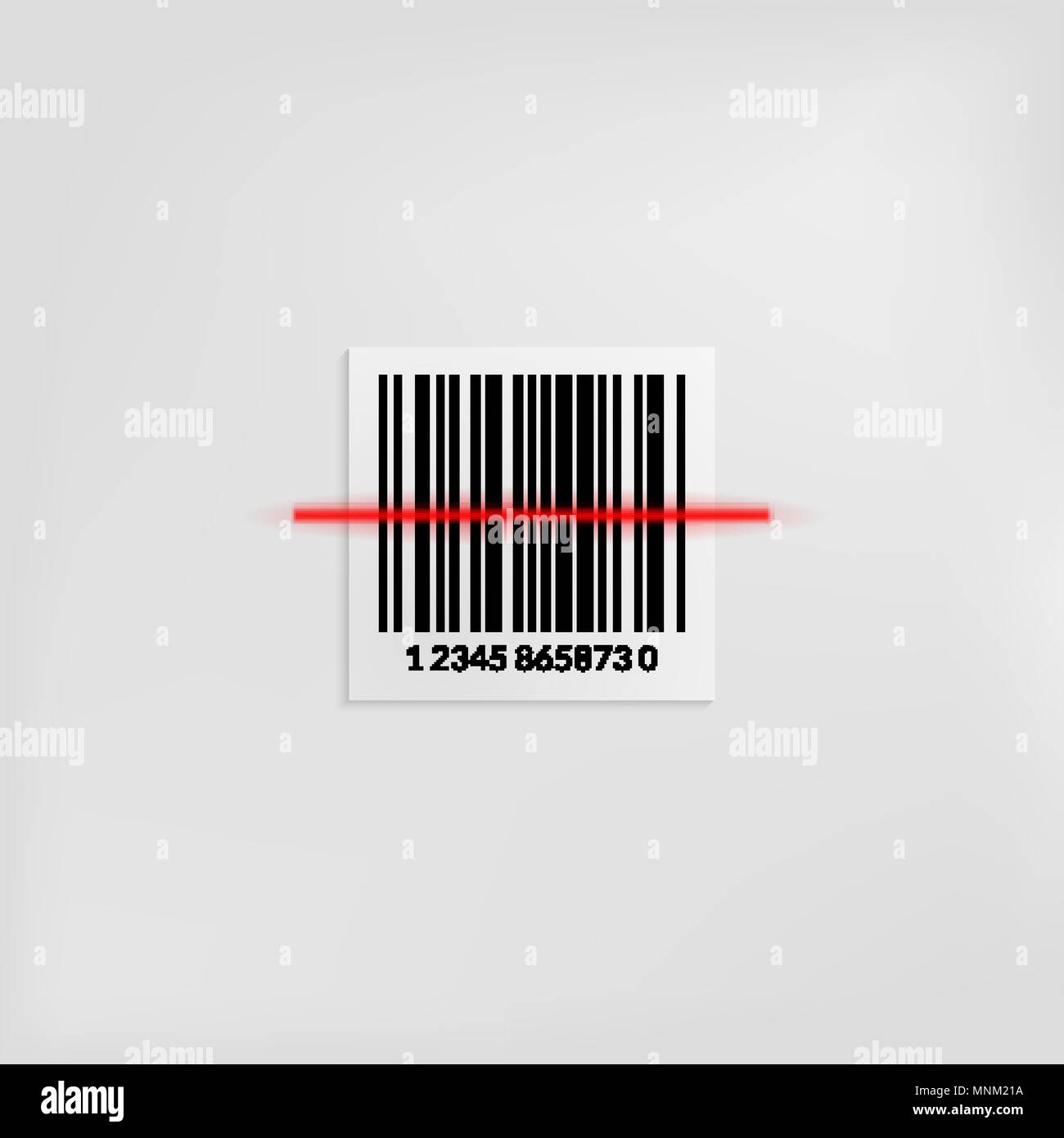 Barcode label scanning with a laser light Stock Vector Image & Art - Alamy