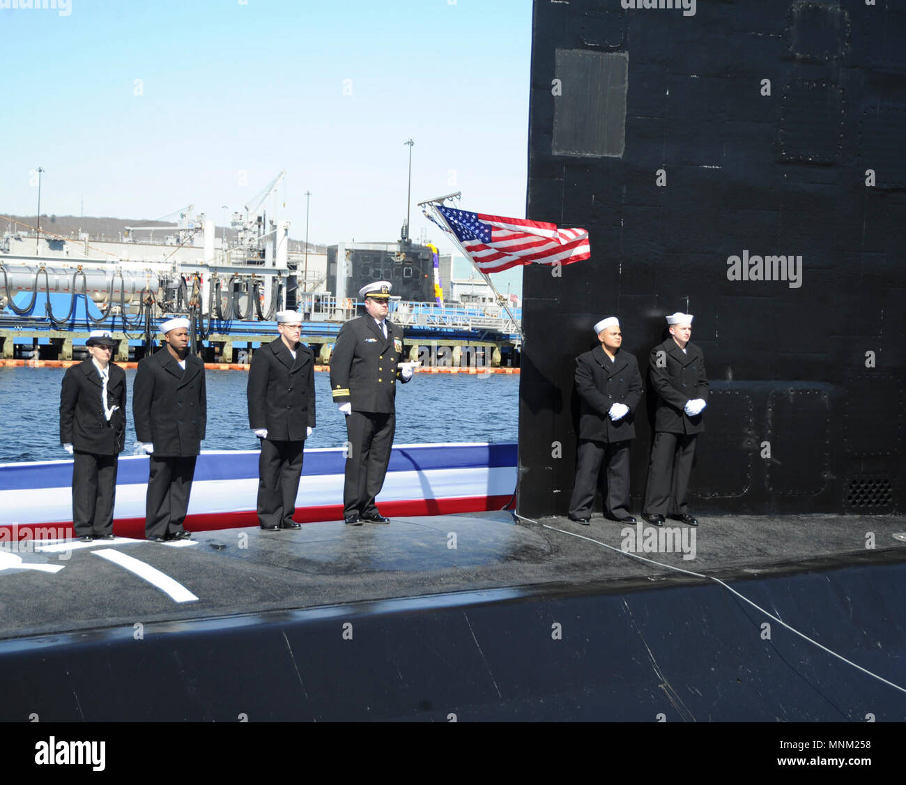 GROTON, Conn. (Mar. 17, 2018) The watch is set onboard USS Colorado ...