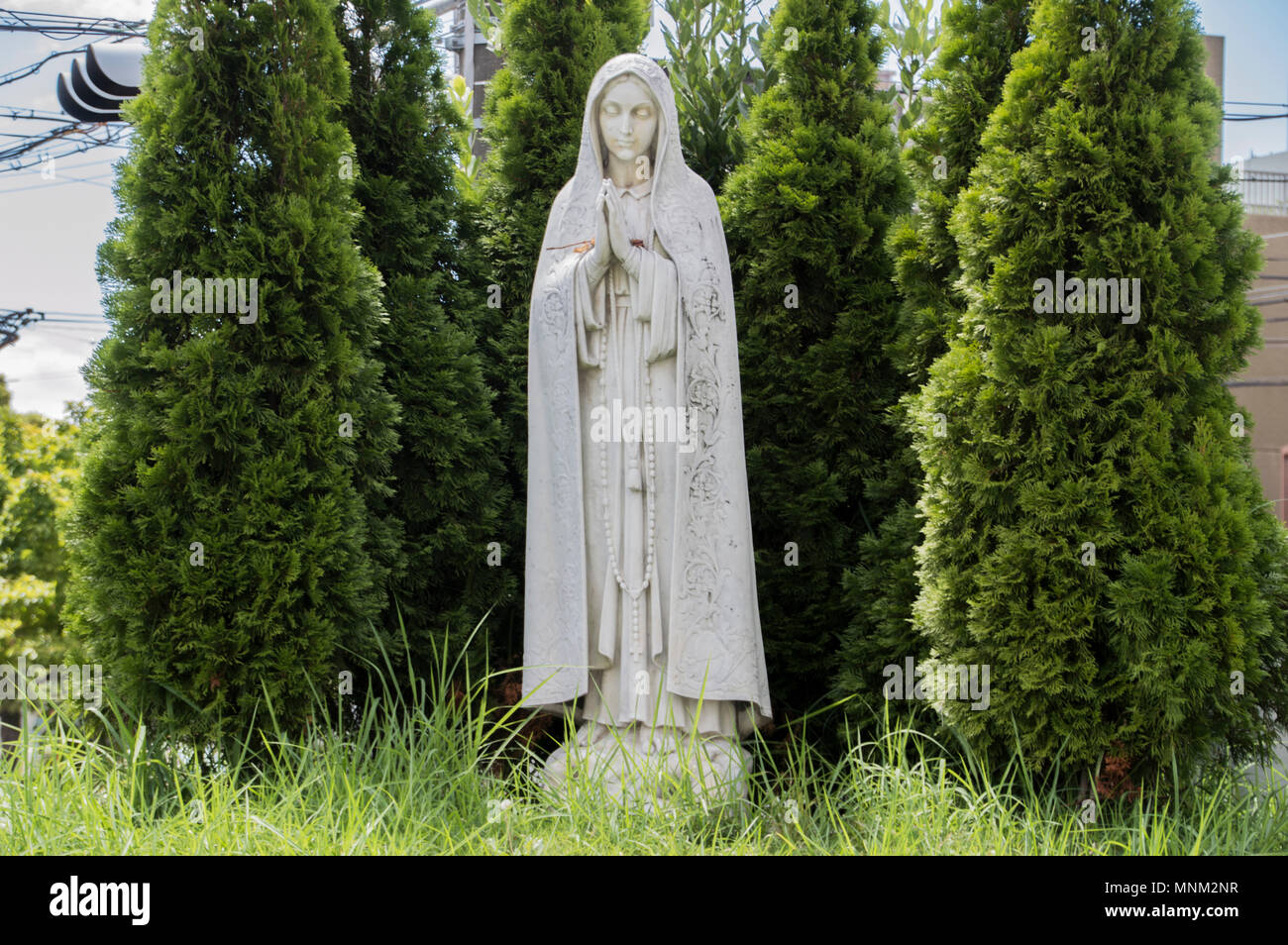 Christian Statues At The Catholic Church Osaka Japan Stock Photo - Alamy