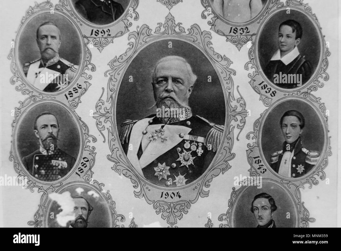 Curiosity shop detail - portraits of King Oscar II - in Stockholm ...